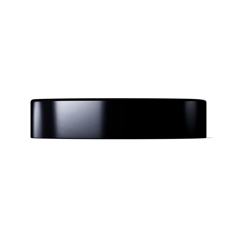 Lid double wall 82 special, PP, black, glossy, violet Phan inlay (Eris 240)